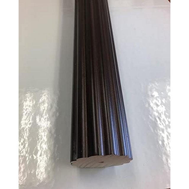 2 Inch Diameter Drapery Wood Fluted Curtain Rod 8 FT (Espresso ...