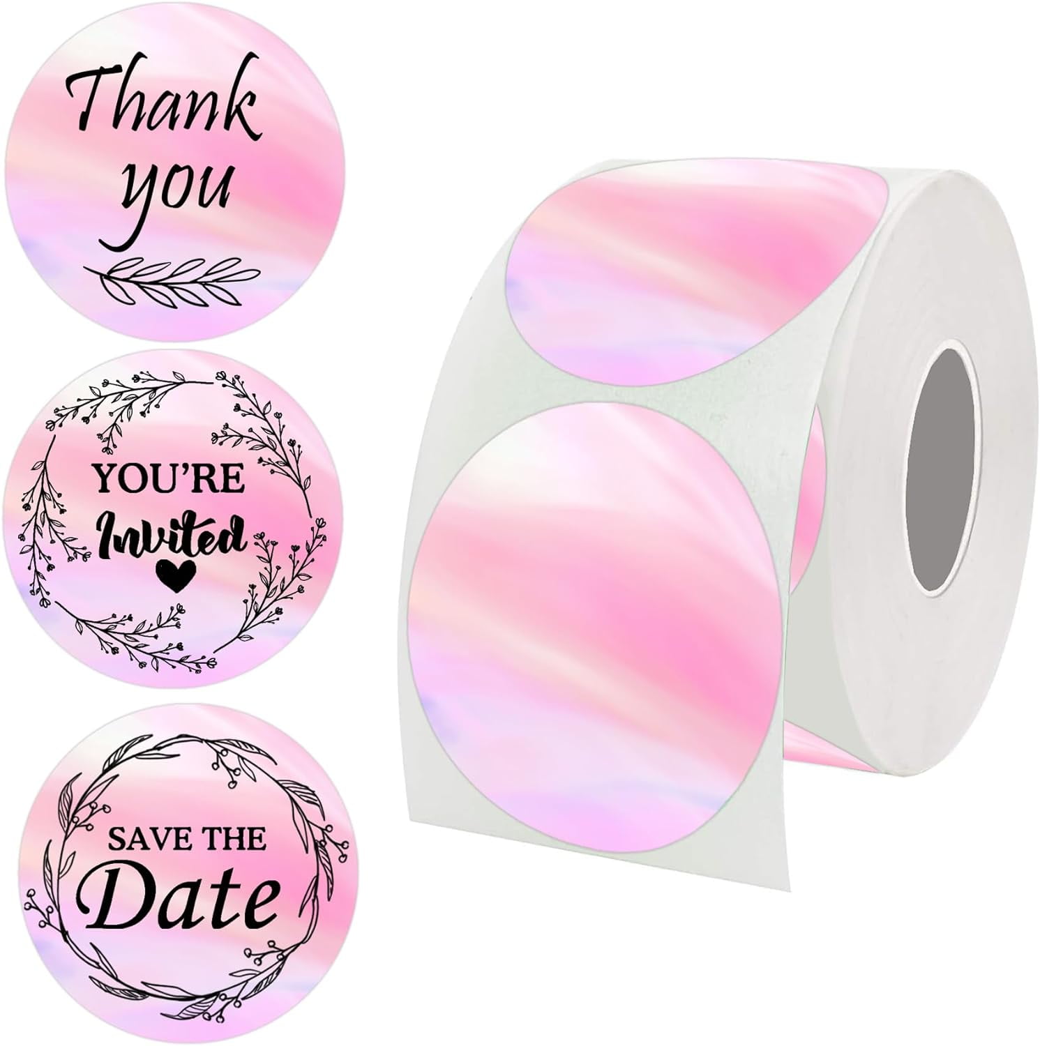 2 Inch Direct Thermal Labels Gradual Pink Round Color Code Dot Labels ...