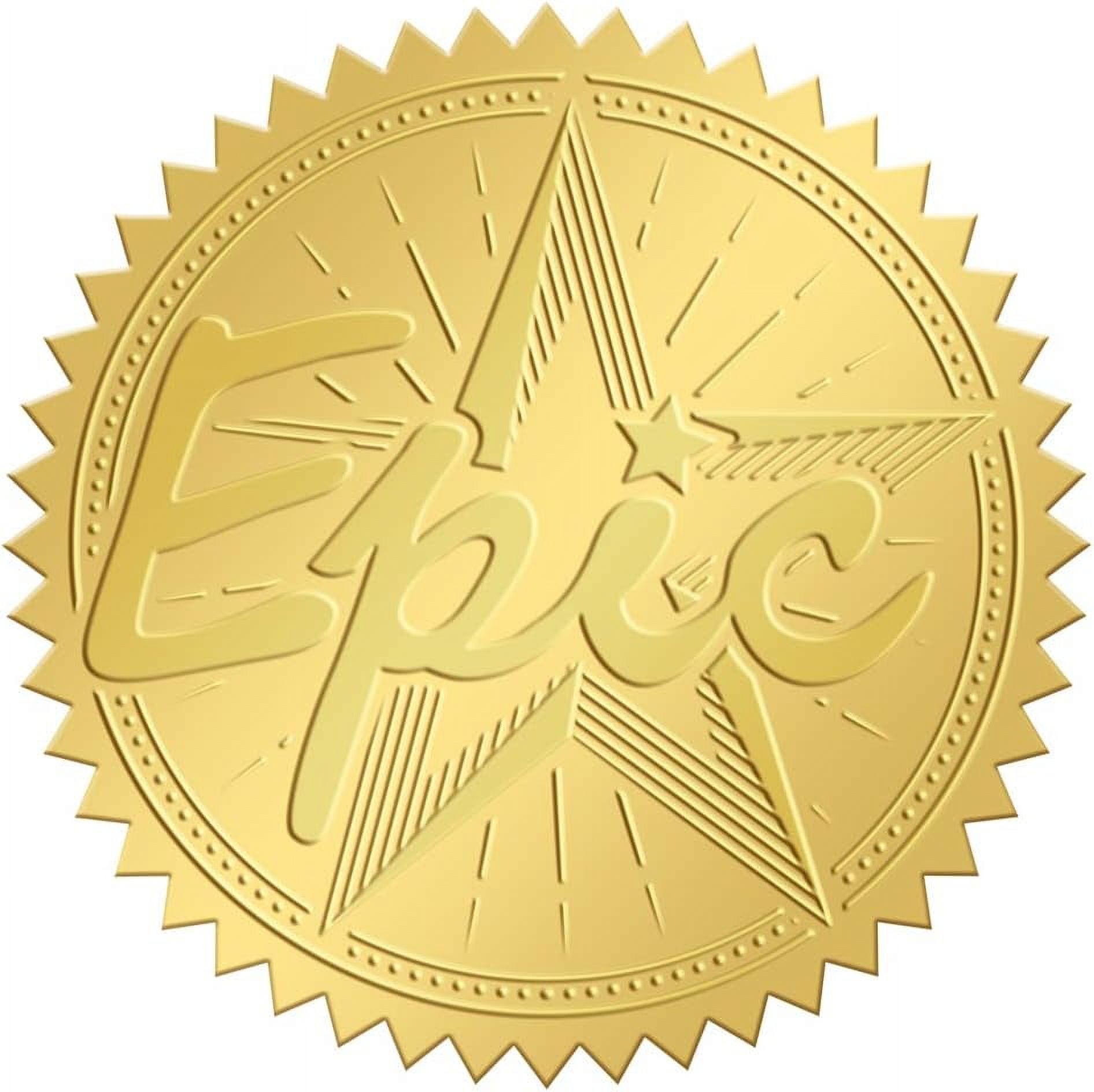 2 Inch Envelope Seals Stickers Epic 100pcs Five-Pointed Star Embossed Foil Seals Adhesive Gold ...