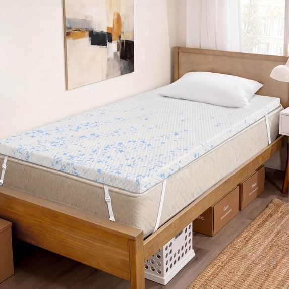 2 Inch Firm Feel XL Cooling Memory Mattress Topper Pad,Soft Bed Cover ...