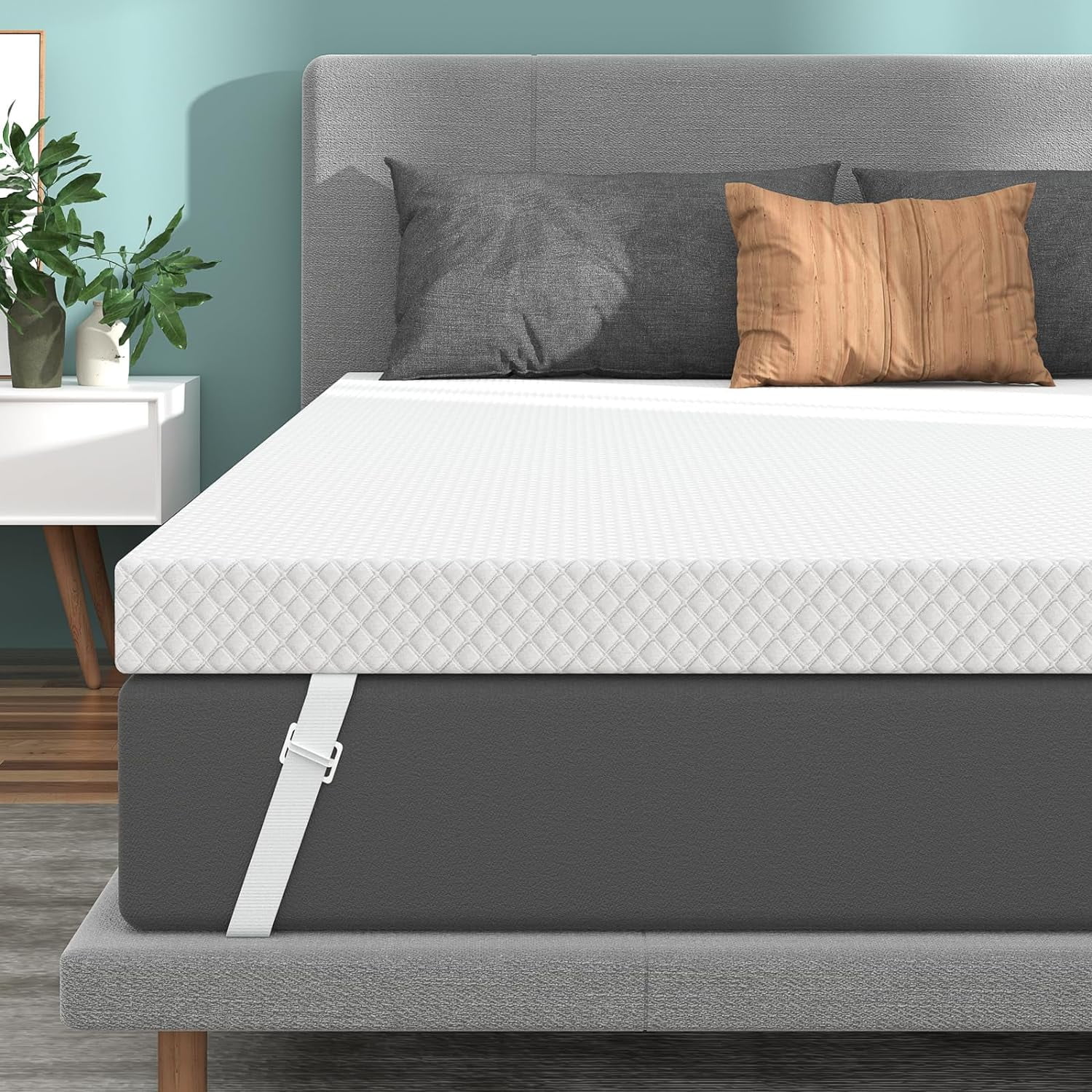 2 Inch Firm Mattress Topper Queen, Cooling Gel Infused Bed Topper for ...
