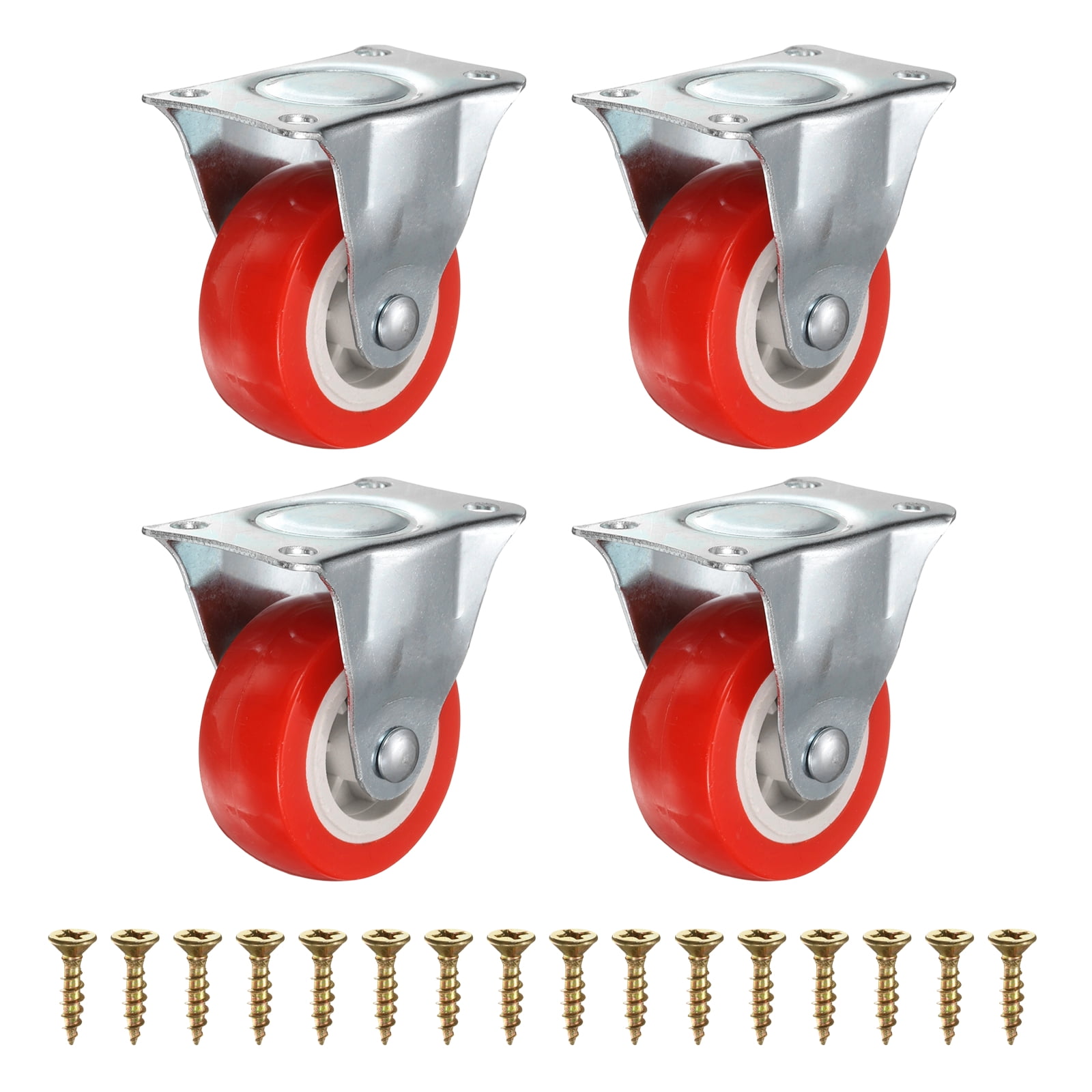2 Inch Fixed Caster Wheels, No Bearing Small Non-Swivel Casters Wheels ...