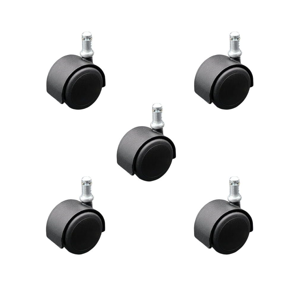 2 Inch Flat Black Hooded Urethane Twin Wheel Grip Ring Chair Casters ...