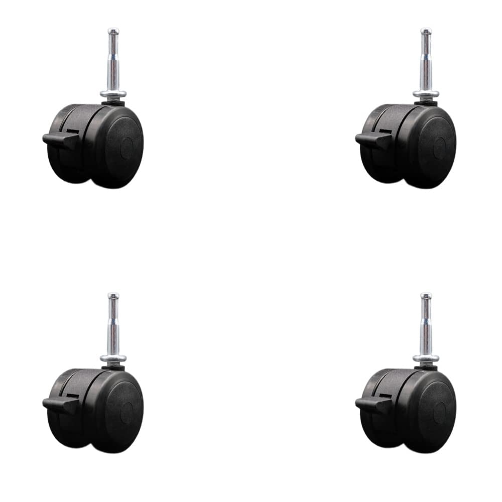 2 Inch Floor Office Chair Wheels - Black Non-Marking Wheels - 5/16 Inch ...
