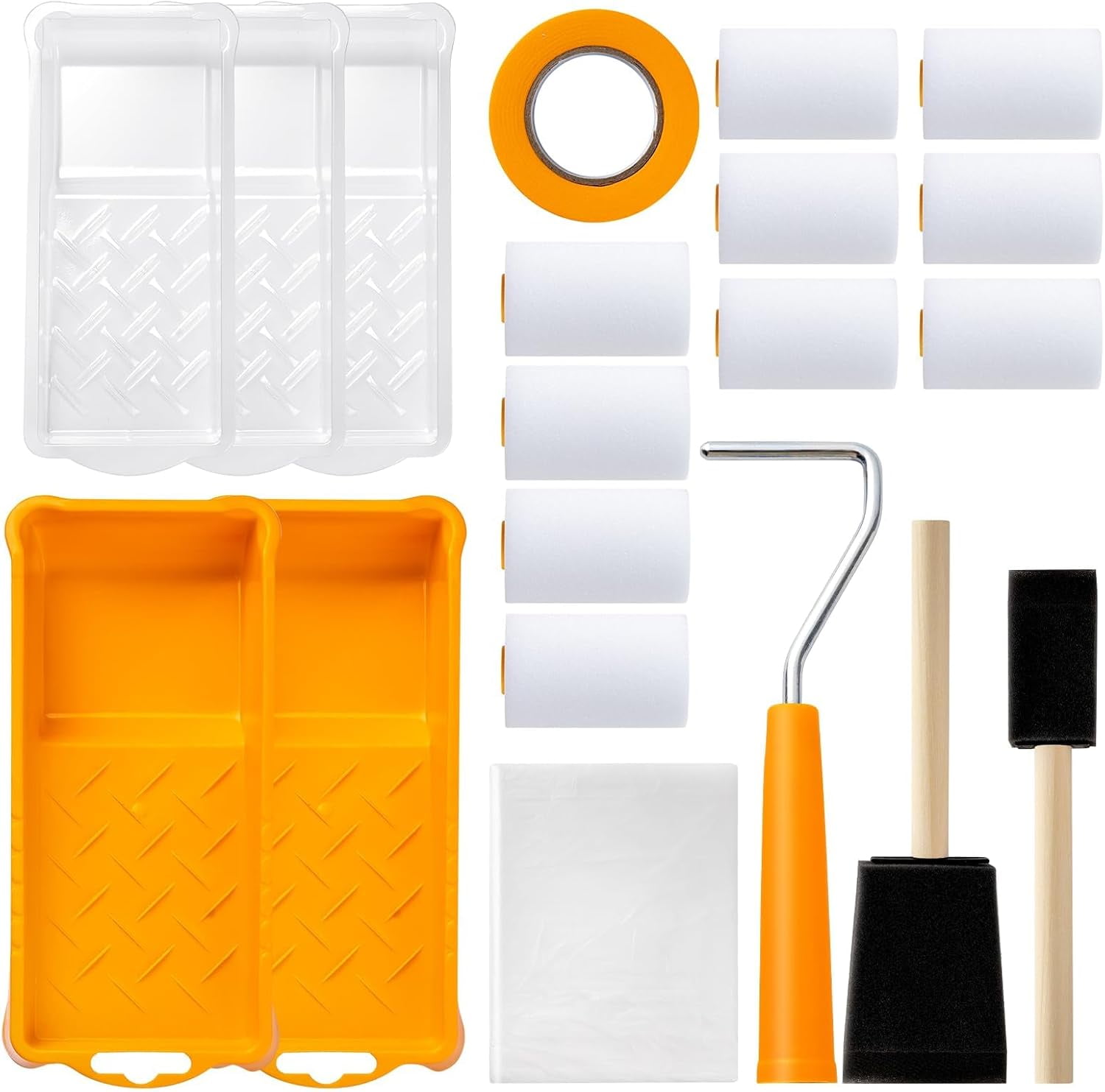 2 Inch Foam Paint Rollers 20 Pack, Foam Paint Brushes, Small Paint ...