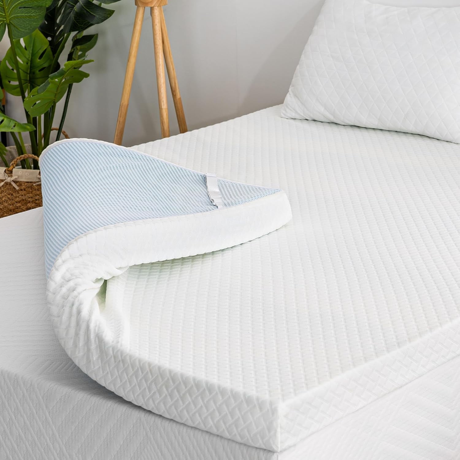 2 Inch Gel Memory Foam Mattress Topper Full Size, Cooling Bed Topper ...
