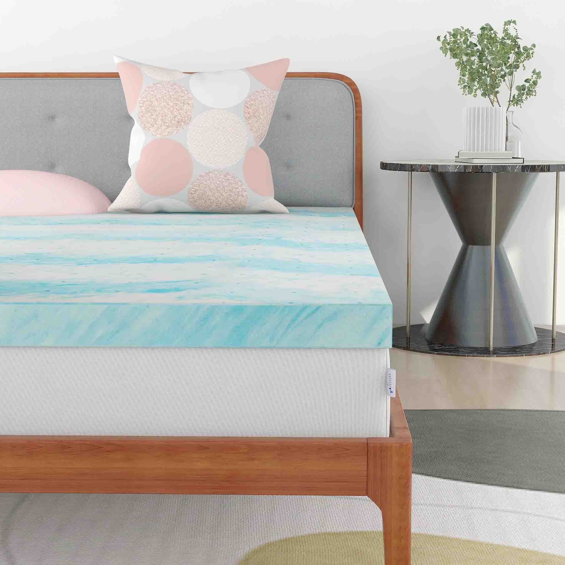 2 Inch Cooling Gel Memory Foam Mattress Topper, Ventilated, Comfort ...