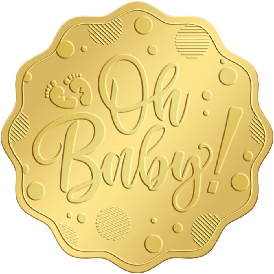 2 Inch Gold Embossed Envelope Seals Stickers 100pcs Footprint Embossed ...