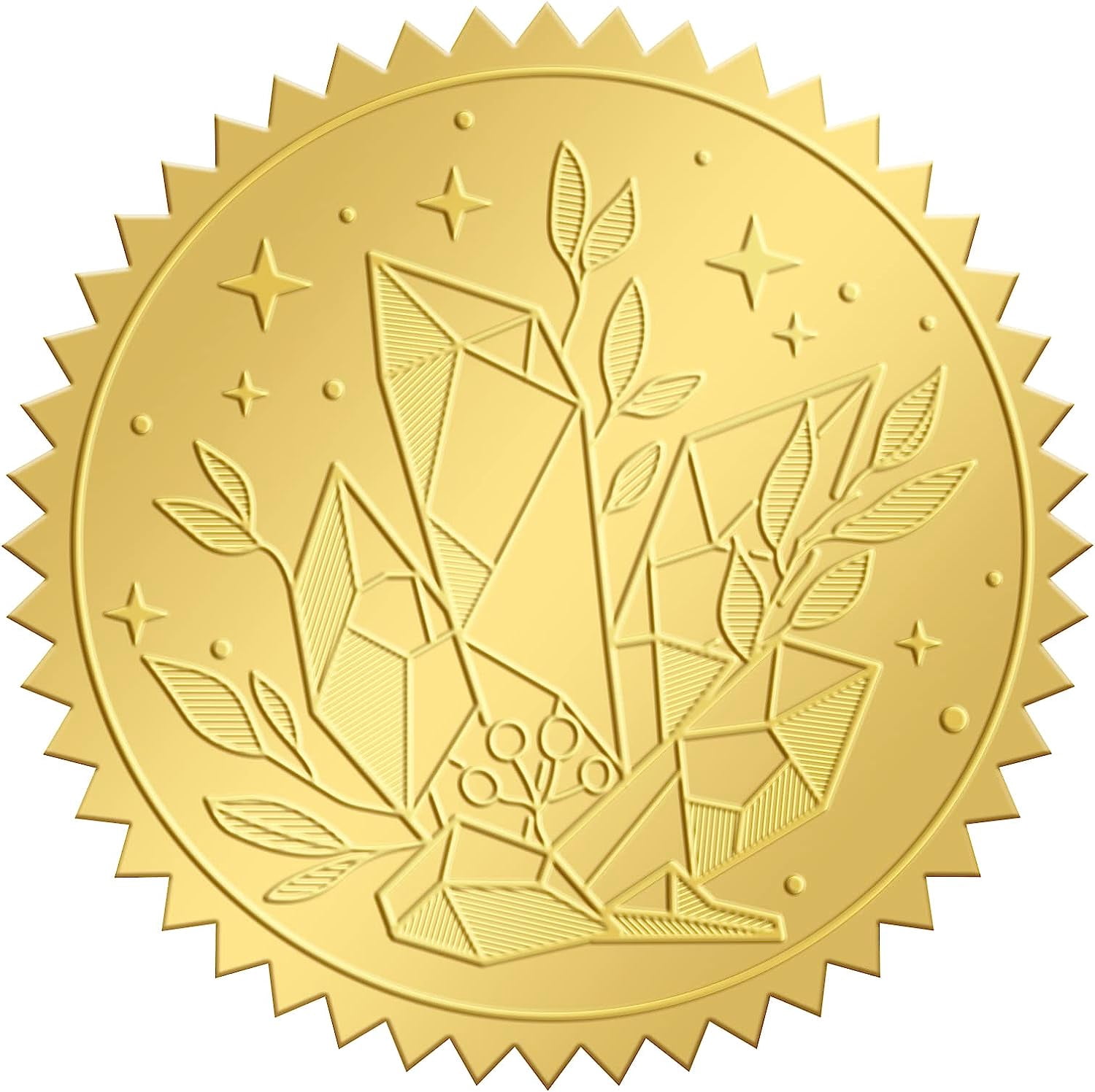 2 Inch Gold Embossed Envelope Seals Stickers 100pcs Round Adhesive ...