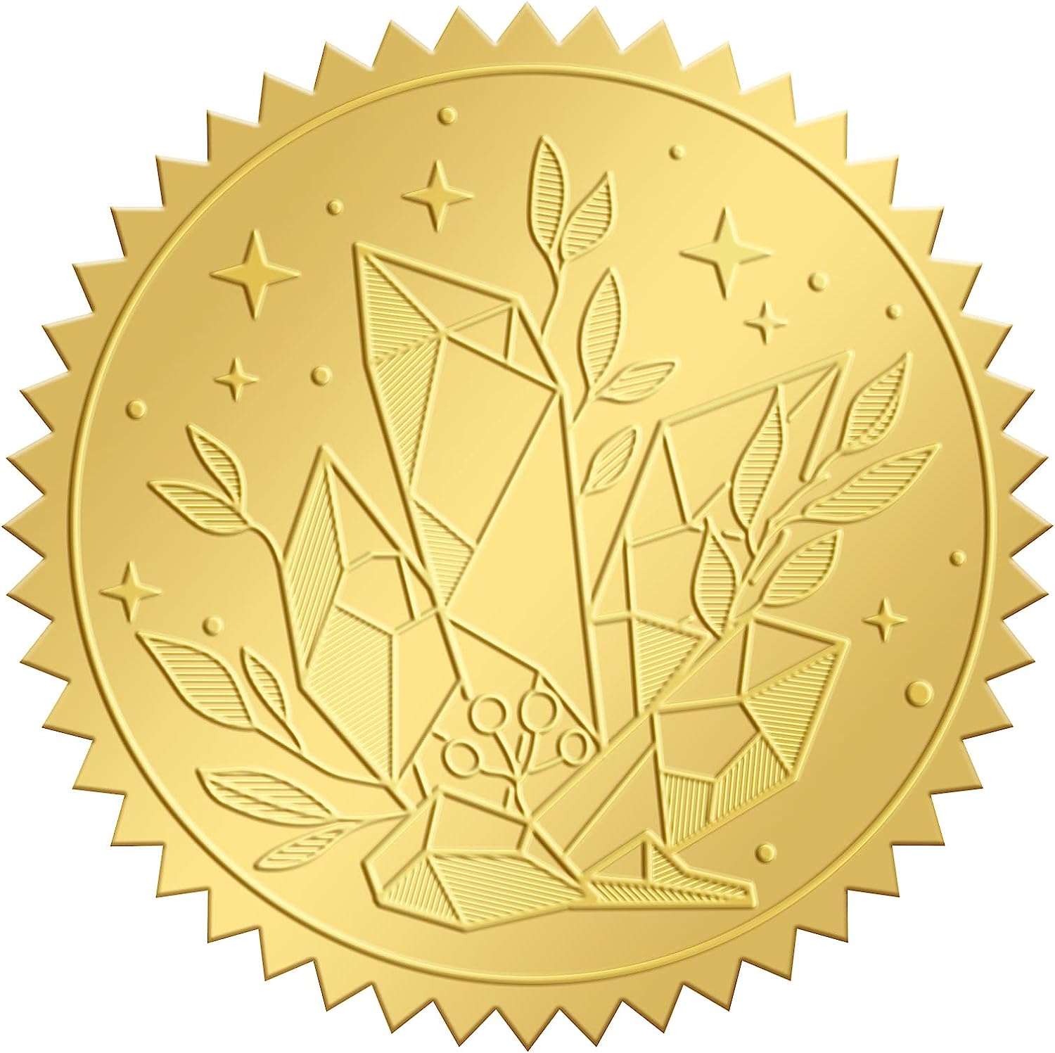 2 Inch Gold Embossed Envelope Seals Stickers 100pcs Round Adhesive ...