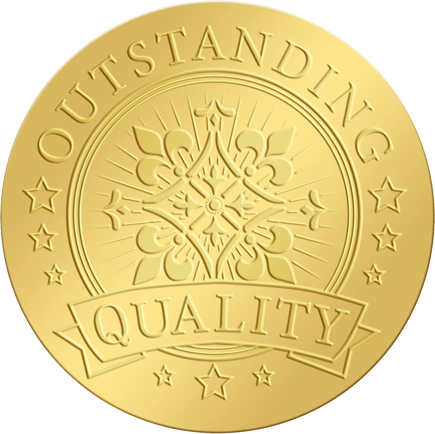 2 Inch Gold Embossed Envelope Seals Stickers 100pcs Round Adhesive Gold ...