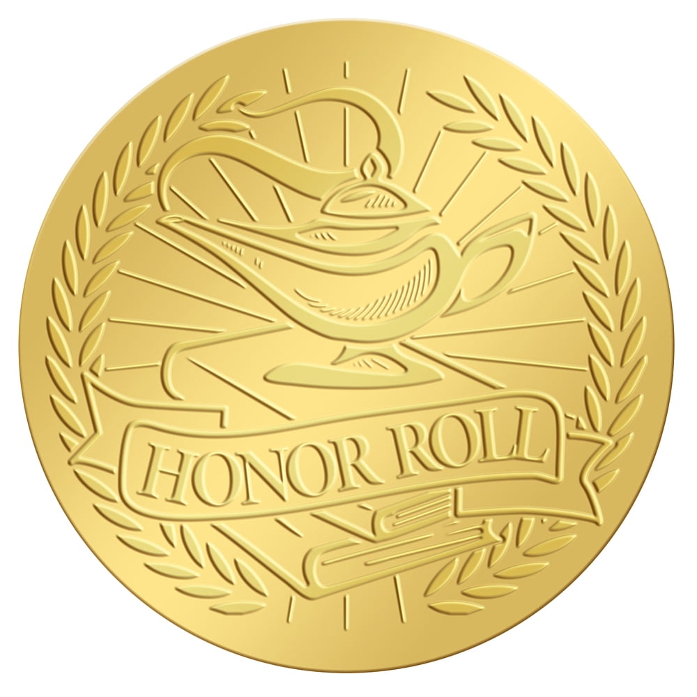 2 Inch Gold Embossed Envelope Seals Stickers Honor Roll 100pcs Adhesive ...