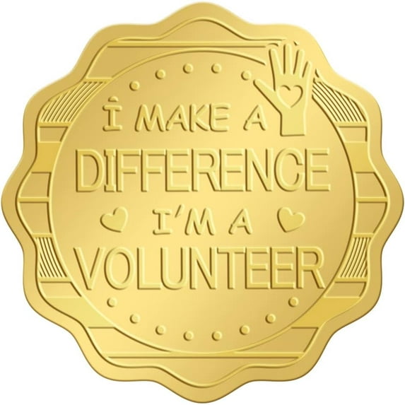 2 Inch Gold Embossed Envelope Seals Stickers I Make A Difference I'm A ...