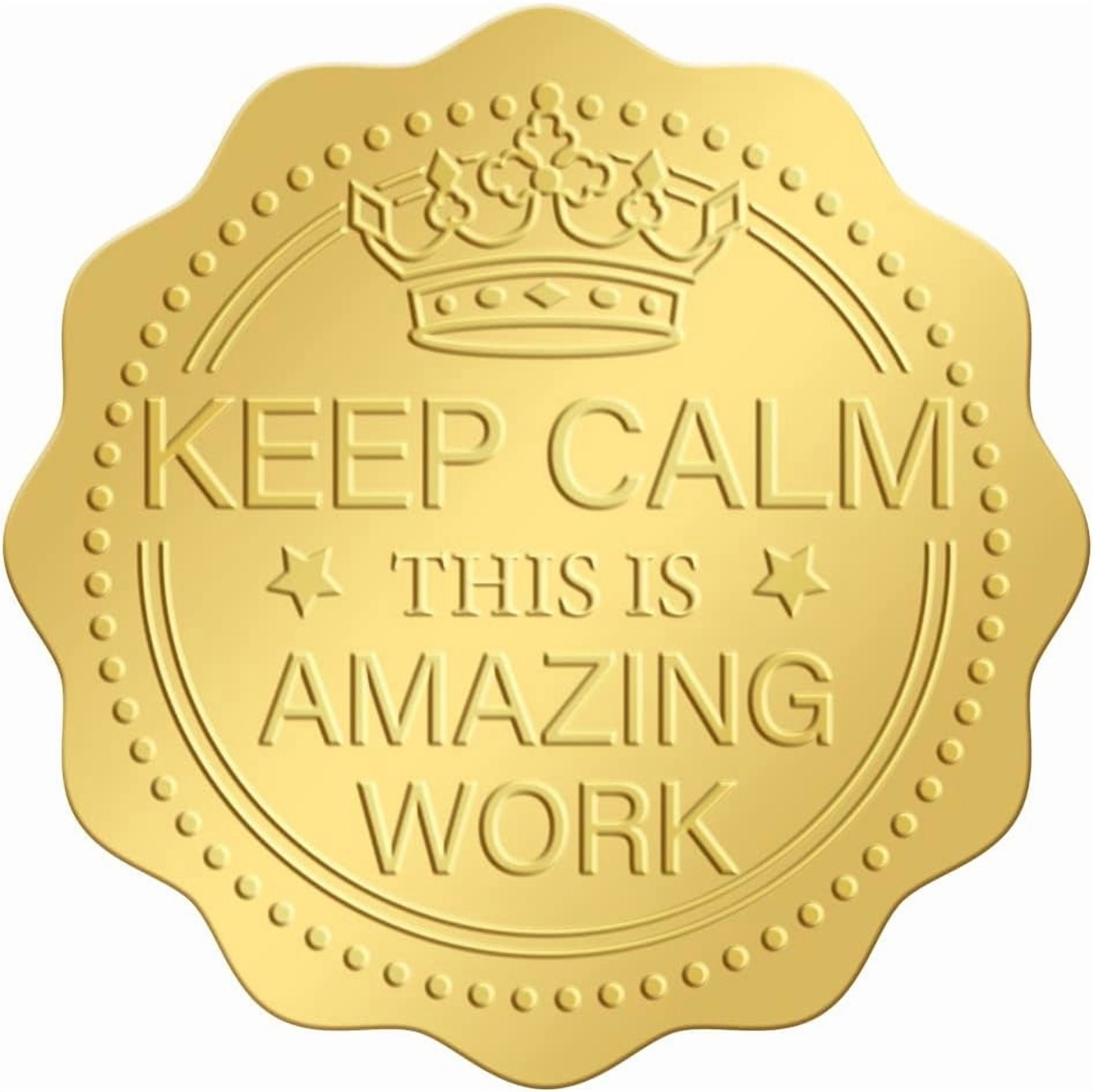 2 Inch Gold Embossed Envelope Seals Stickers Keep Calm This is Amazing ...