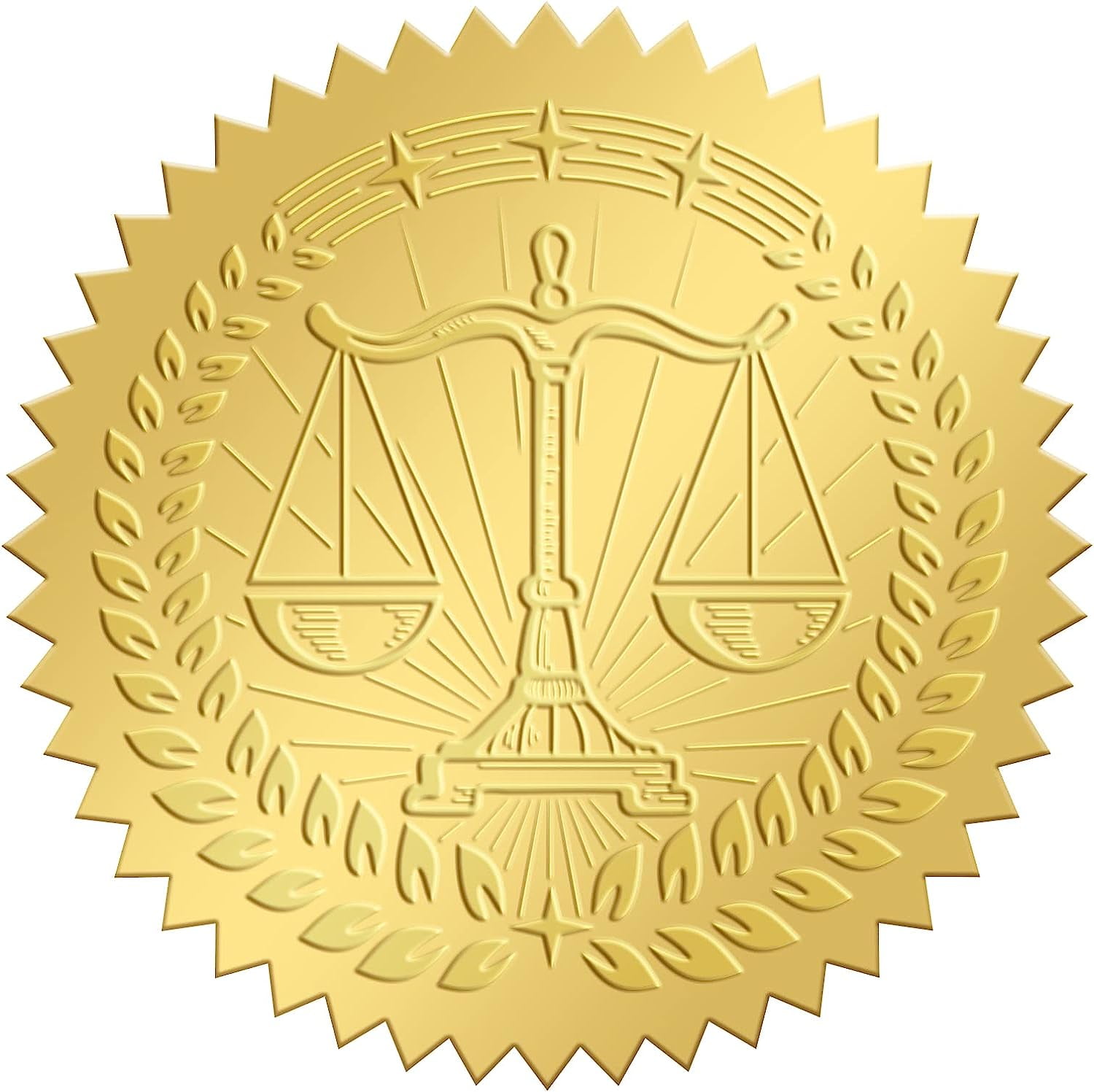 2 Inch Gold Embossed Envelope Seals Stickers Scales 100pcs Round ...