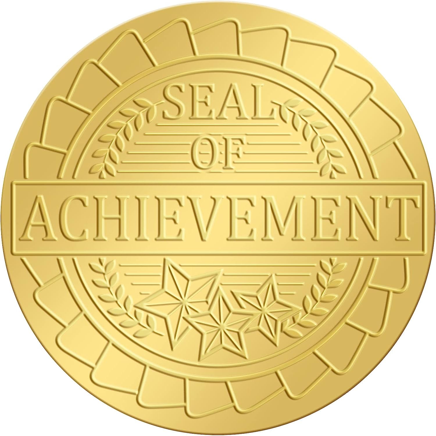 2 Inch Gold Embossed Envelope Seals Stickers Seal of Achievement 100pcs ...