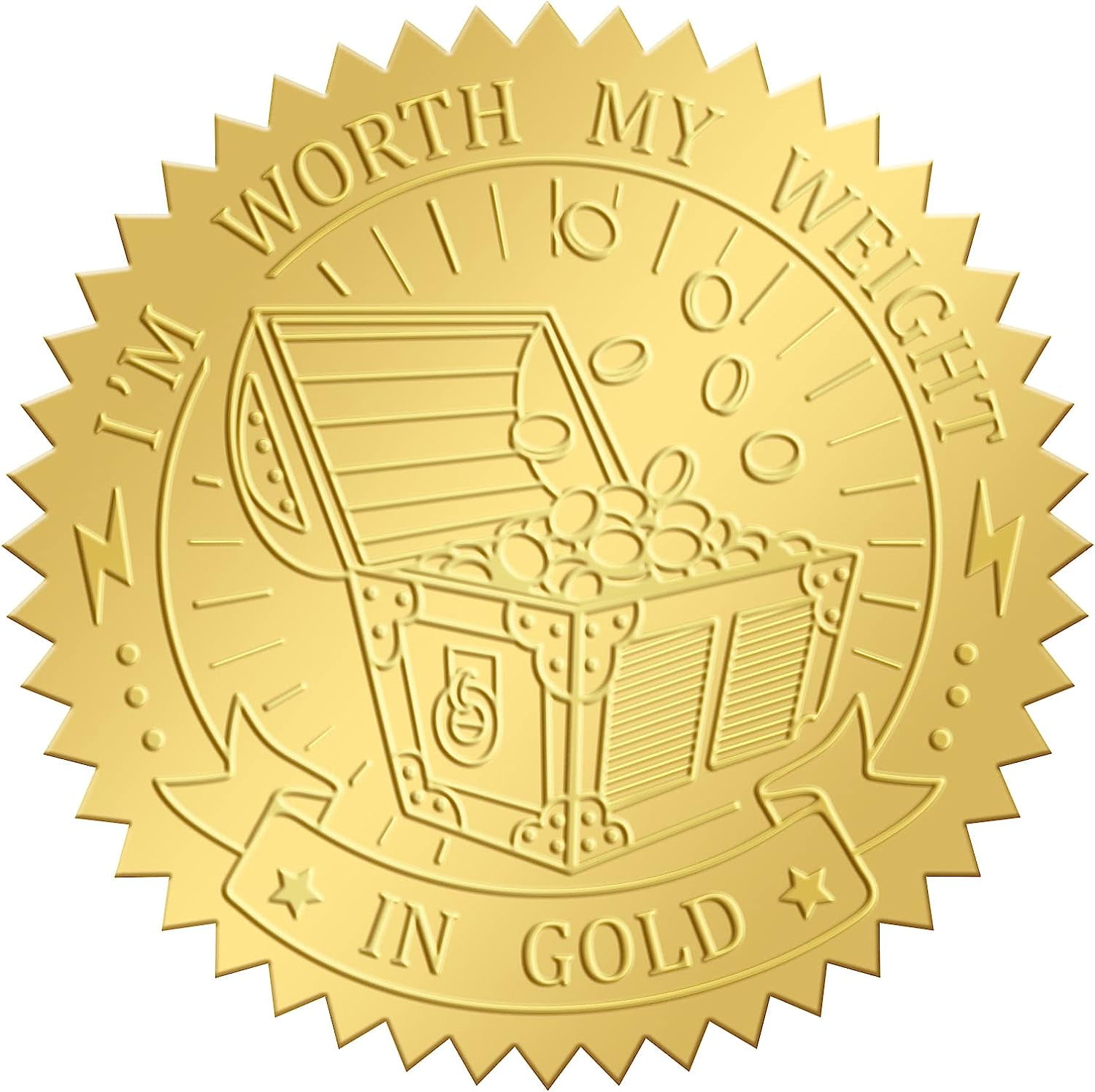 2 Inch Gold Embossed Envelope Seals Stickers Worth My Weight in Gold ...