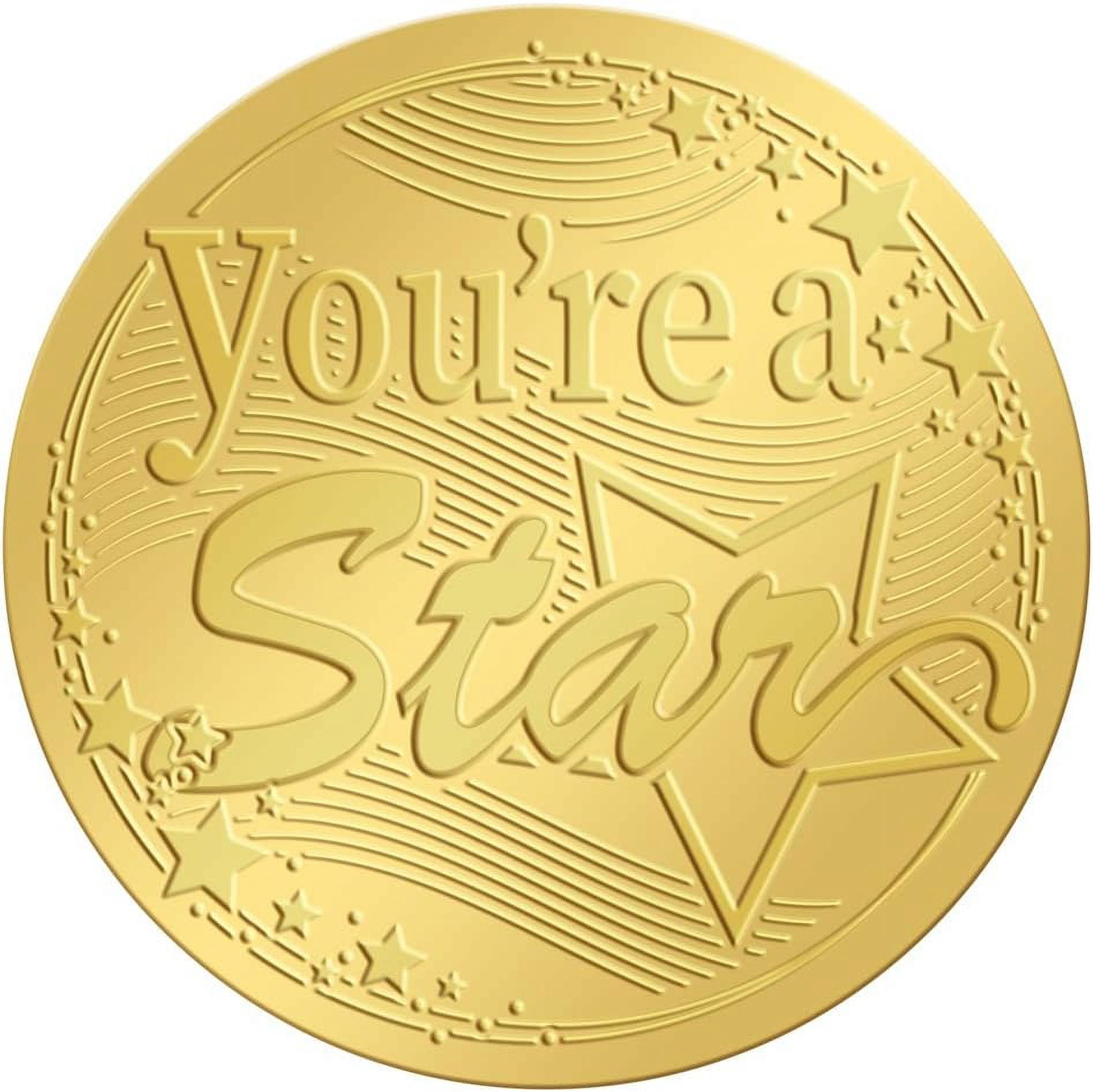 2 Inch Gold Embossed Envelope Seals Stickers You're A Star 100pcs ...