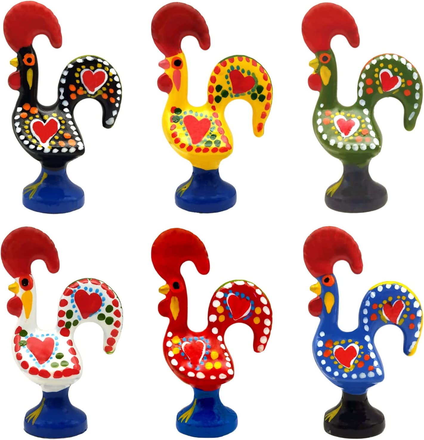 2 Inch Good Luck Portuguese Rooster Barcelos Metallic Figurine for ...