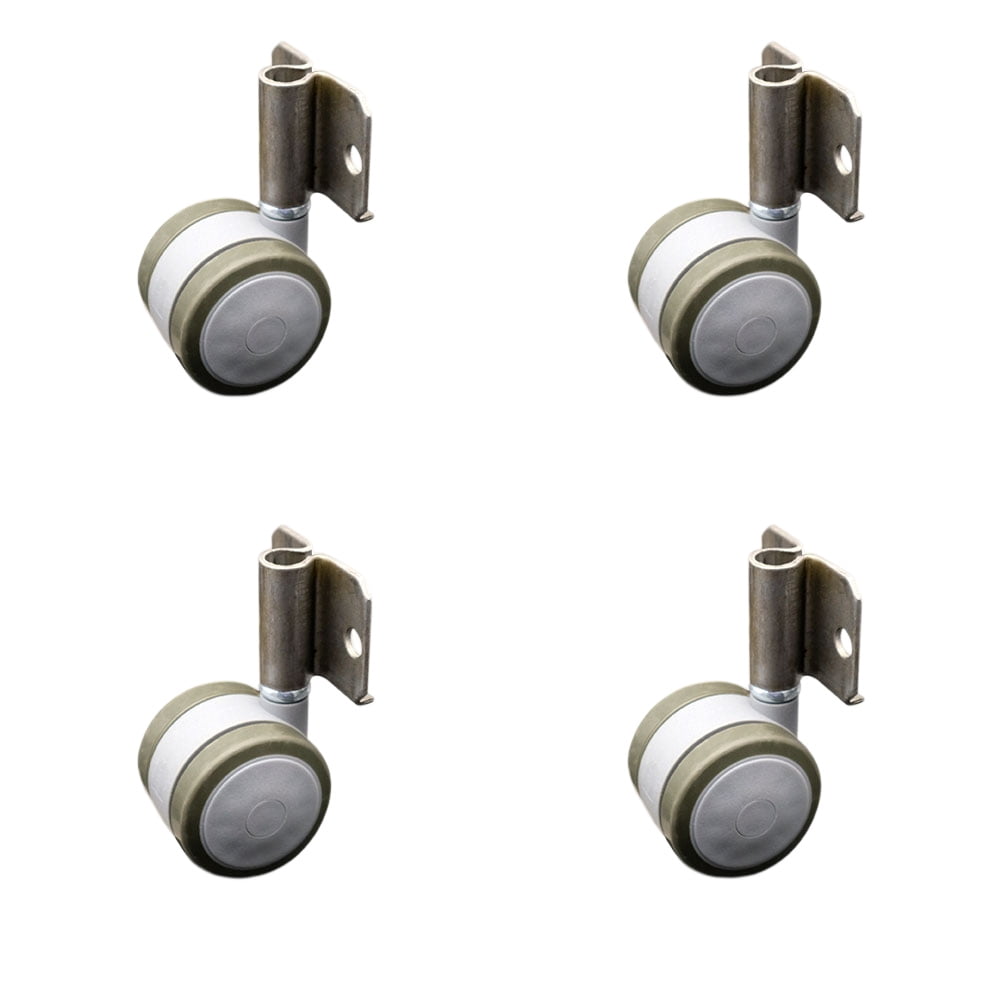2 Inch Gray Soft Twin Wheel Caster with Side Mount Set Service Caster ...