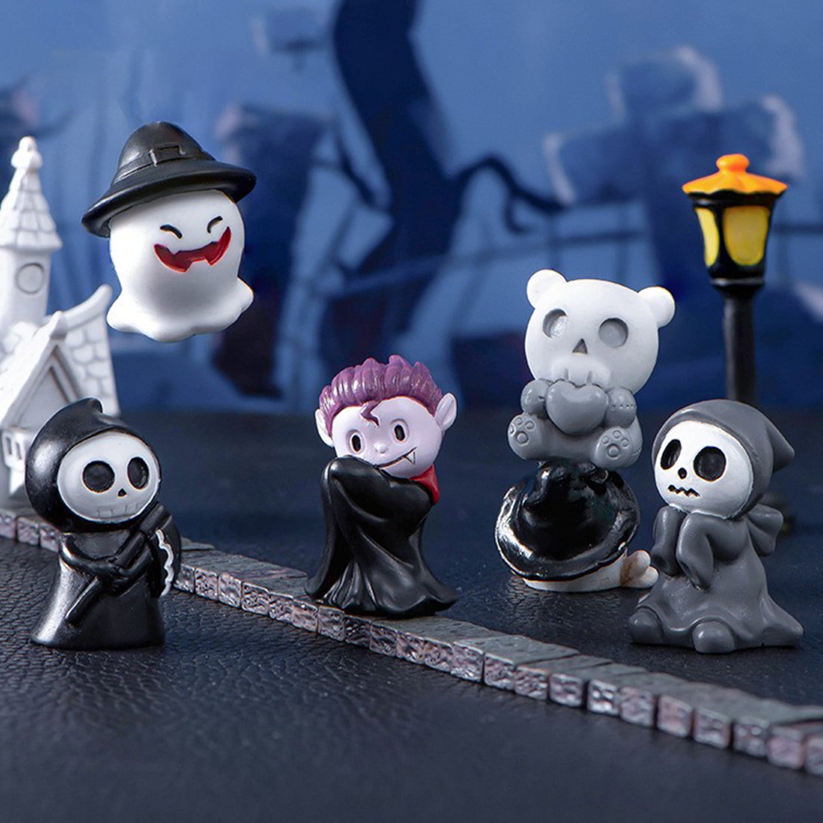 2 Inch Halloween Indoor Outdoor Decorations Halloween Ghost Devil Wizard Resin Miniature ...