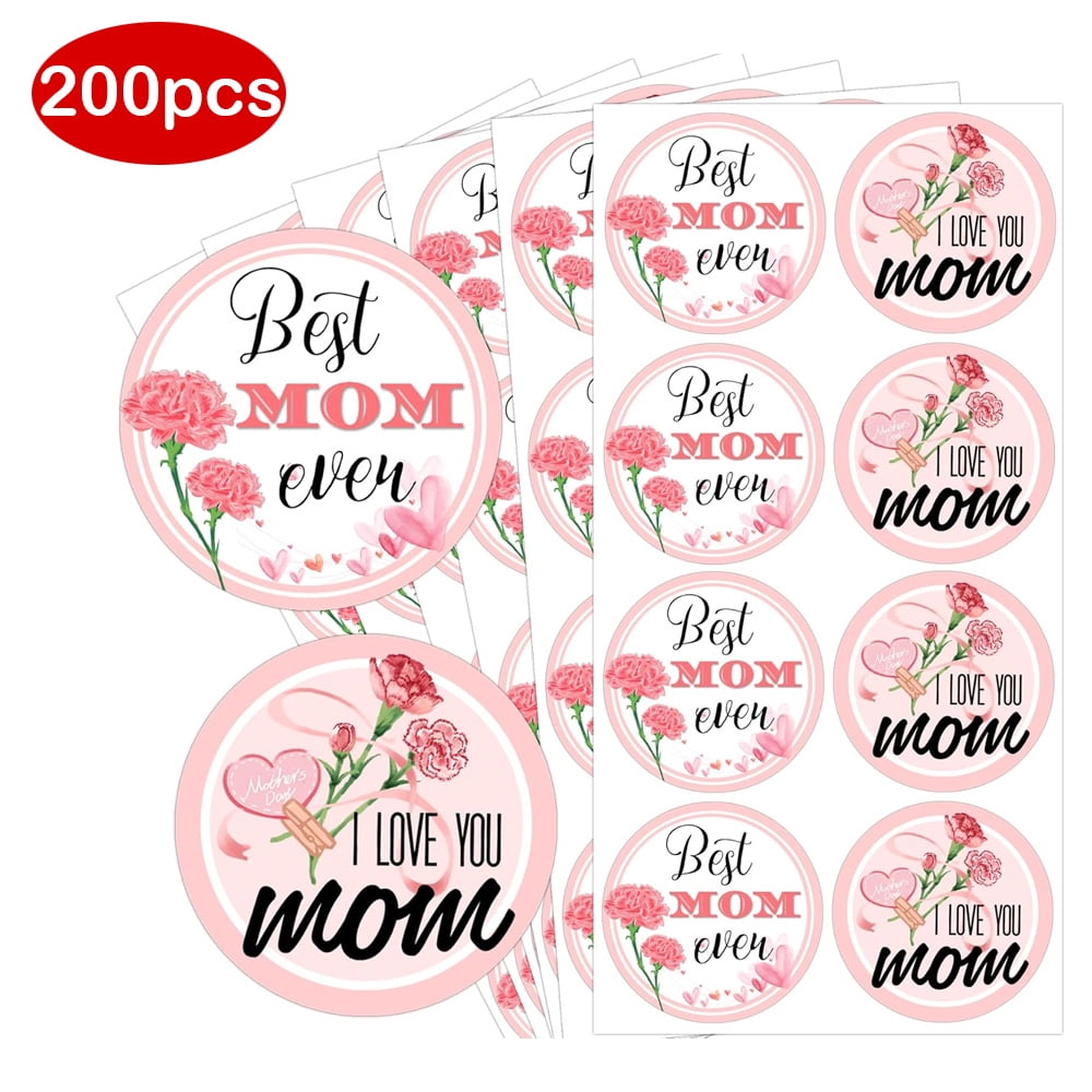 2 Inch Happy Mother's Day Stickers Floral Mothers Day Gift Tags Mother ...