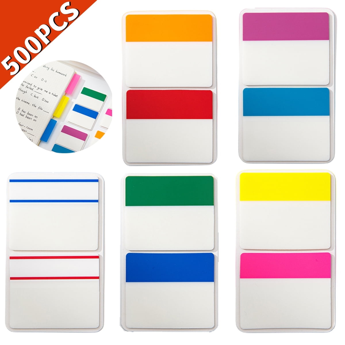 2 Inch Index Tabs Multicolor Bible Tabs Repositionable Sticky Tabs for ...