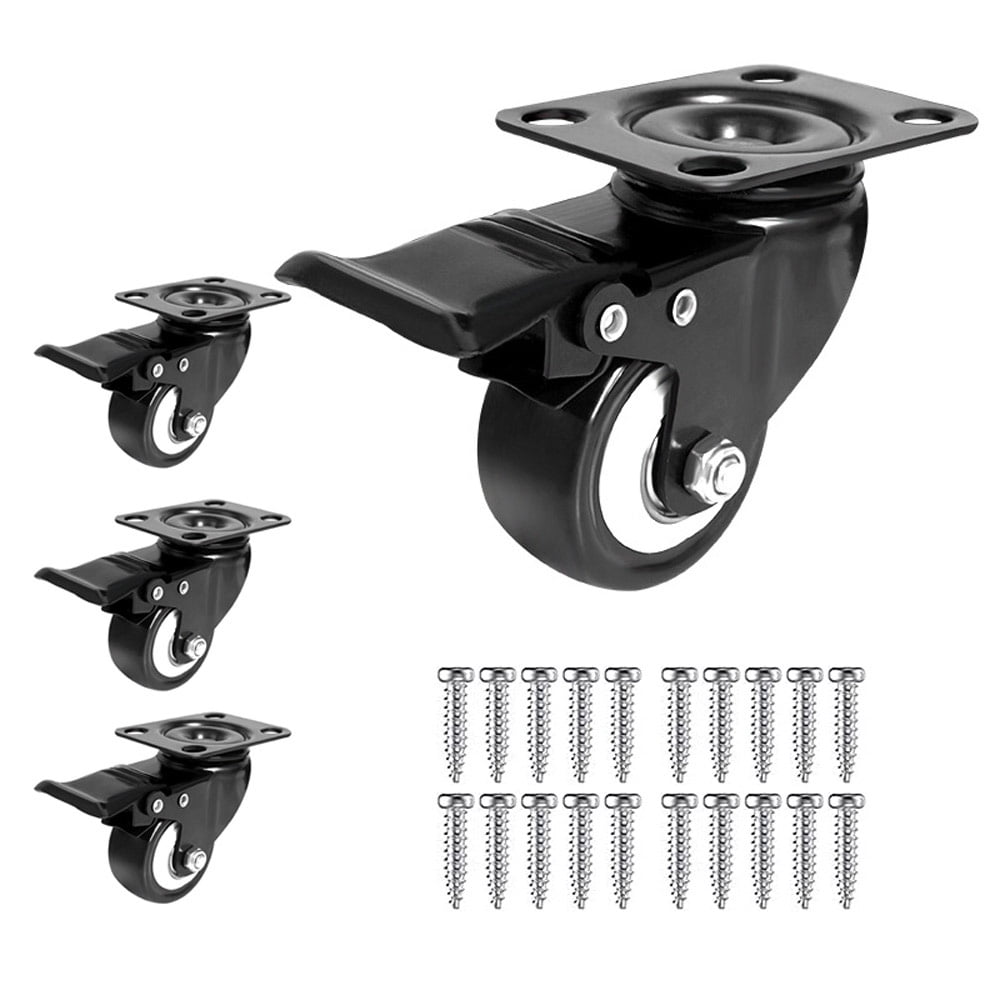 2 Inch Industrial Caster Universal Wheel With Brake Silent Directional ...