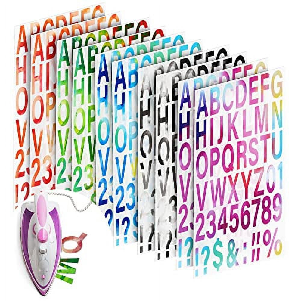 2 Inch Iron on Letters and Numbers Rainbow HTV Vinyl Tie Dye Heat ...