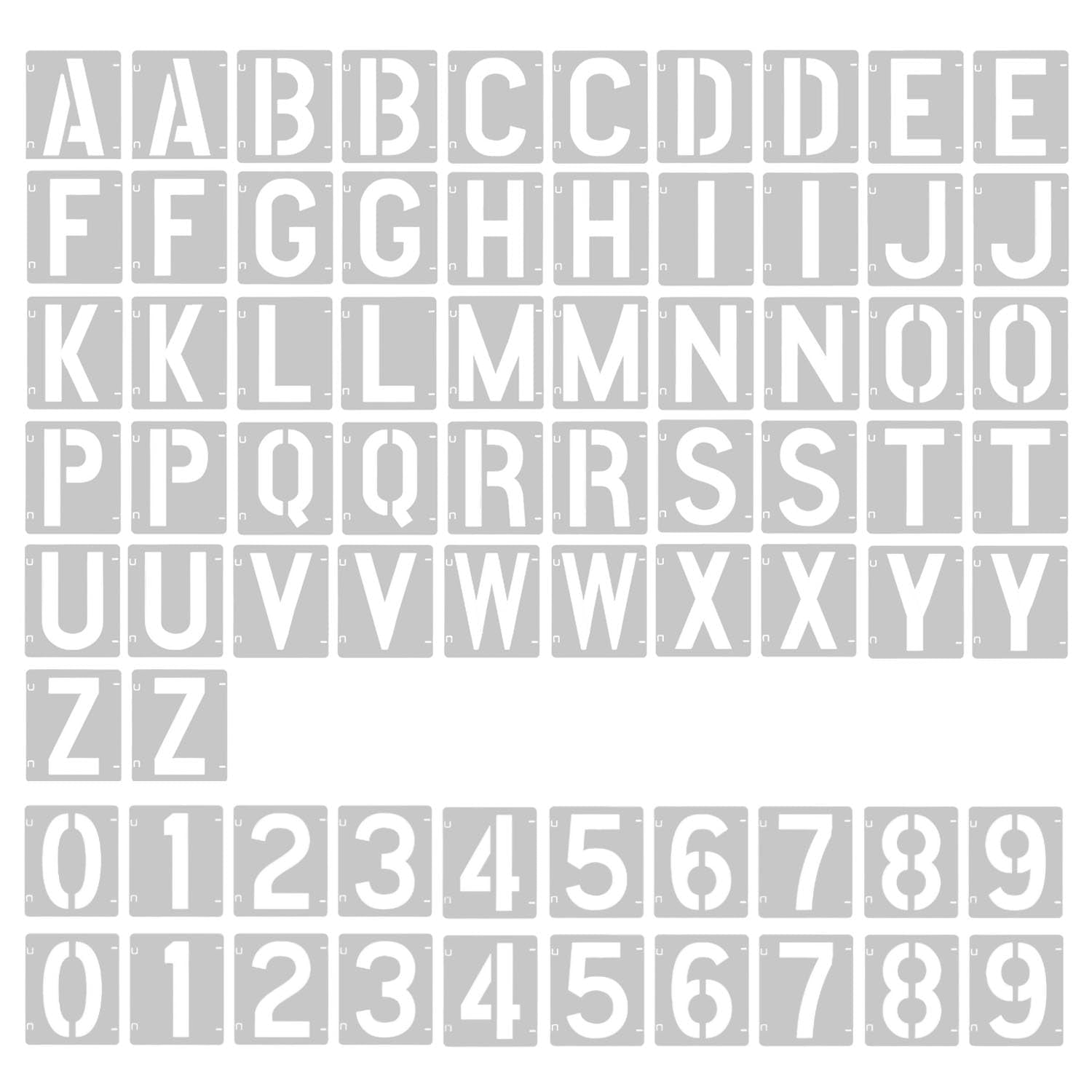 72 Reble 2 Inch Stencils for Painting, Alphabet and Number Stencils Set ...