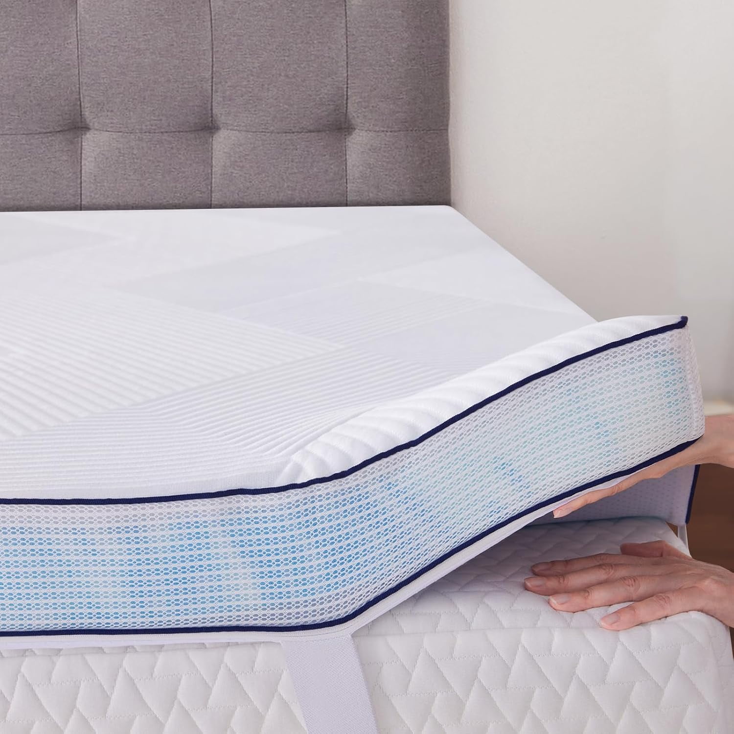 2 Inch Memory Foam Mattress Topper King Size Ventilated Breathable ...