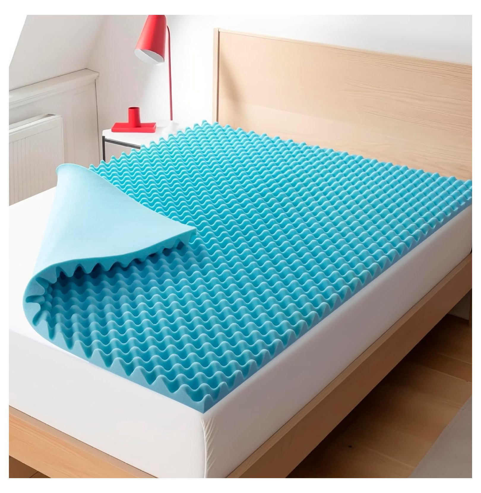 2 Inch Memory Foam Mattress Topper with Cooling Breathable Cover ...