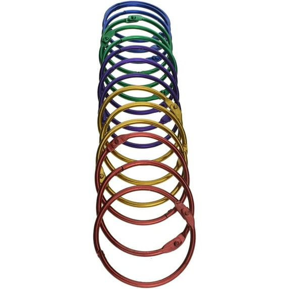 2 Inch Metal Binder Rings - Assorted Colors (15Pcs) - Office Book Rings ...