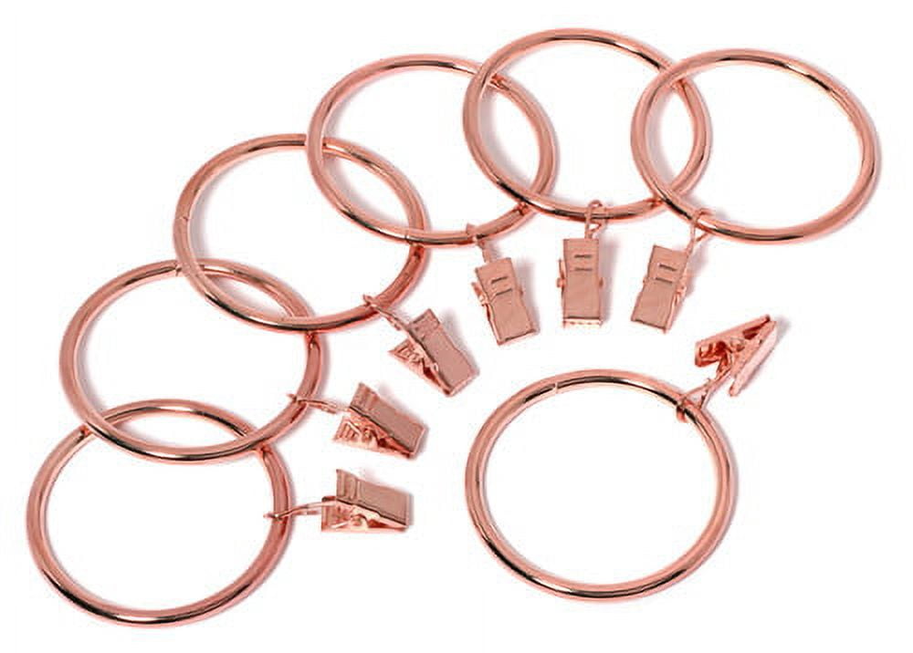 2 Inch Metal Curtain Clip Rings in Rose Gold, Set of 14 - Walmart.com