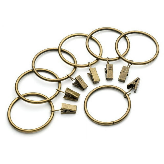 Iron Metal Antique Bronze 2 Inch Curtain Clip Rings with Drapery ...