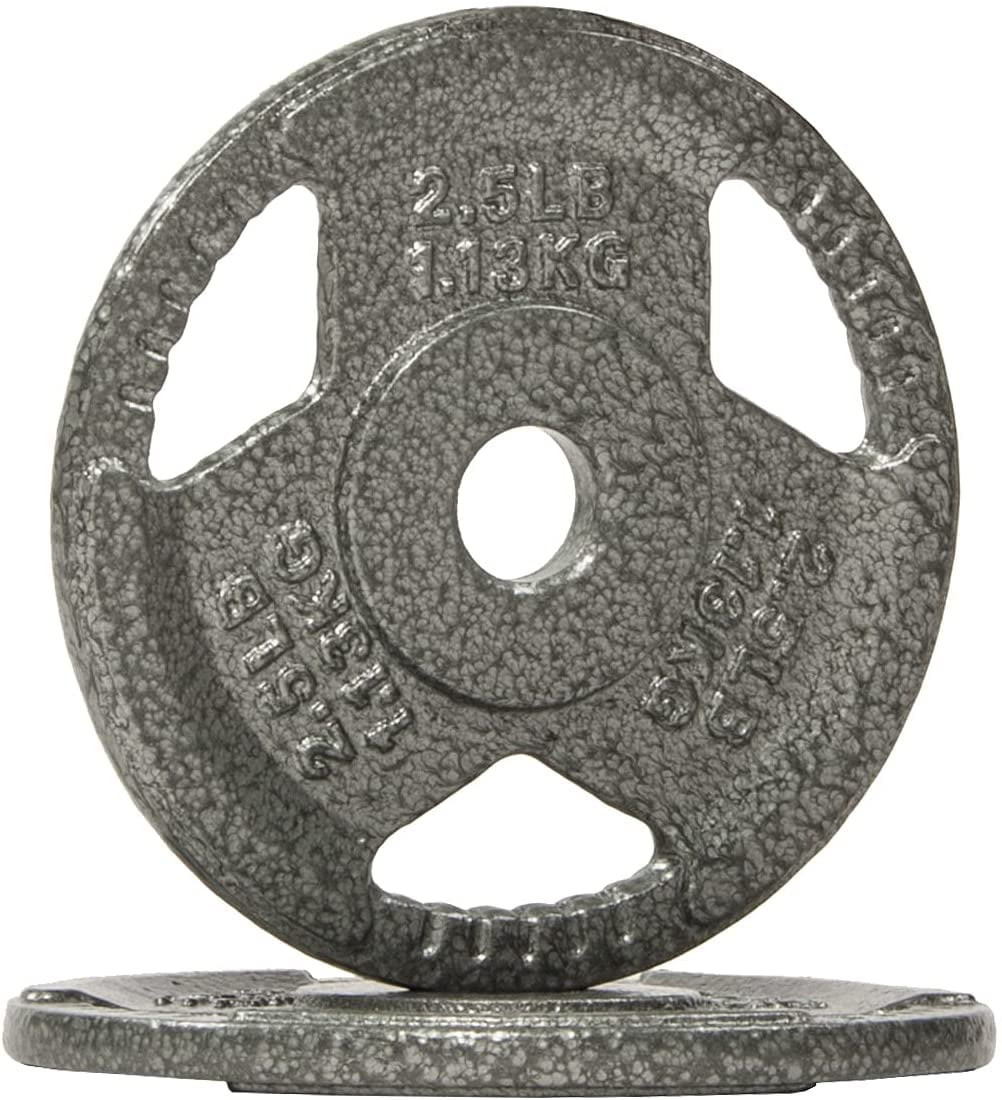 2-Inch Olympic and 1-Inch Standard Cast Iron Weight Plate for Strength ...