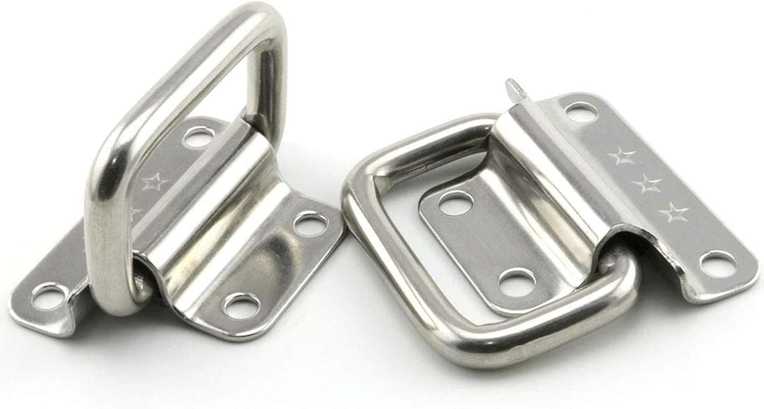 2 Inch Pull Ring Handle Stainless Steel Foldable Boat Hatch Latch ...