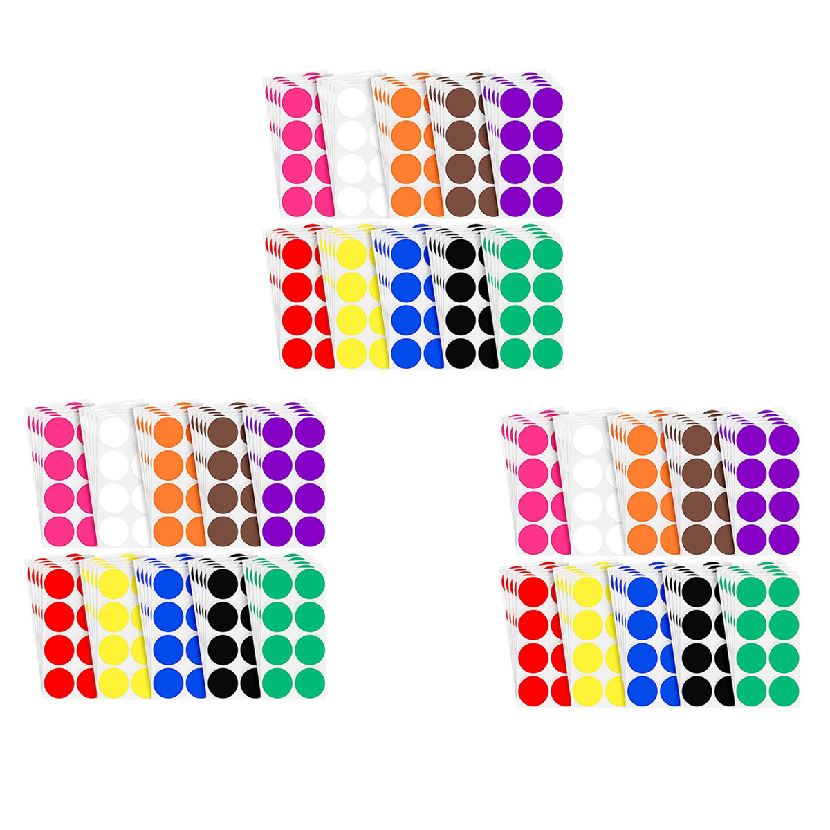 2 Inch Round Color Coding Sticker 10 Assorted Colors Circle Dot Labels ...