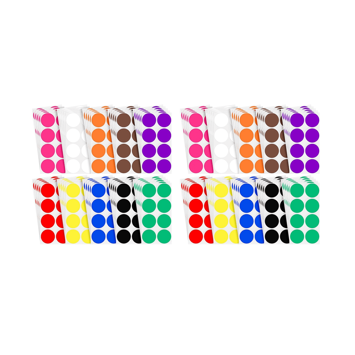 2 Inch Round Color Coding Sticker 10 Assorted Colors Circle Dot Labels ...