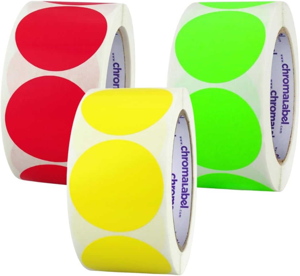 2 Inch Round Colored Stickers, Permanent Sticky Dots Color Coding ...