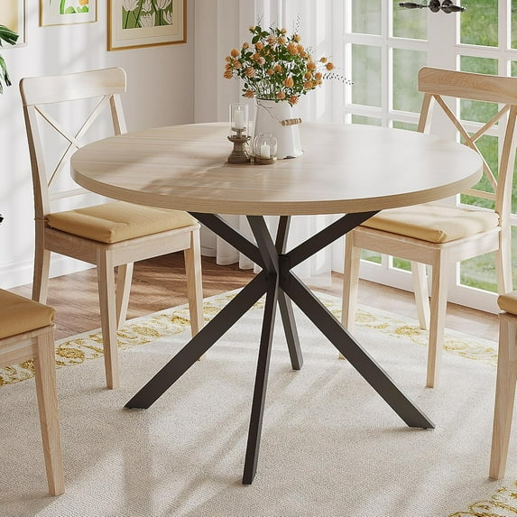 .2 Inch Round Dining Table for 4, Farmhouse Kitchen Table, Circle ...