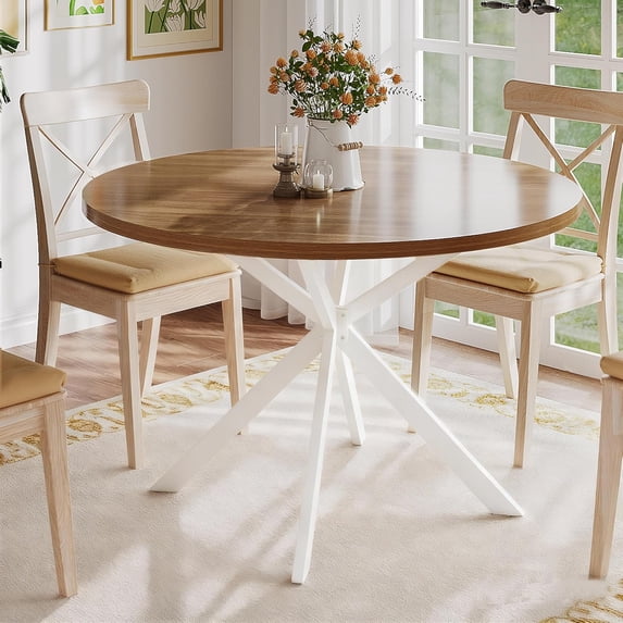 .2 Inch Round Dining Table for 4, Farmhouse Kitchen Table, Circle ...
