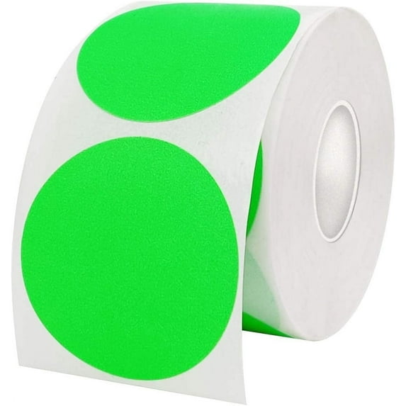 2 Inch Round Label Permanent Color Code Dot Stickers, 500 Labels per ...
