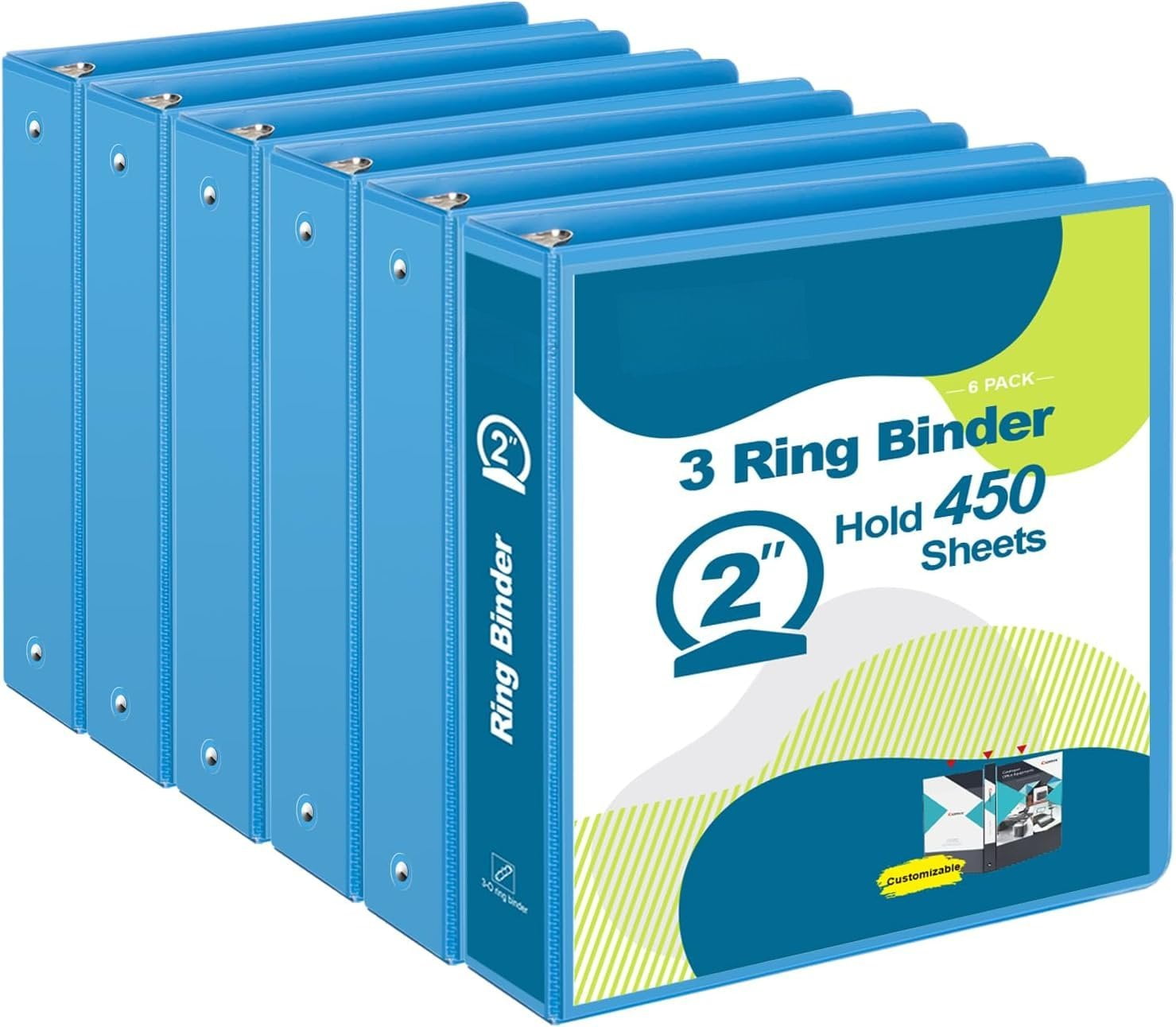 2 Inch Round Ring View Binder for Durability, Standard 3 Ring Binder ...