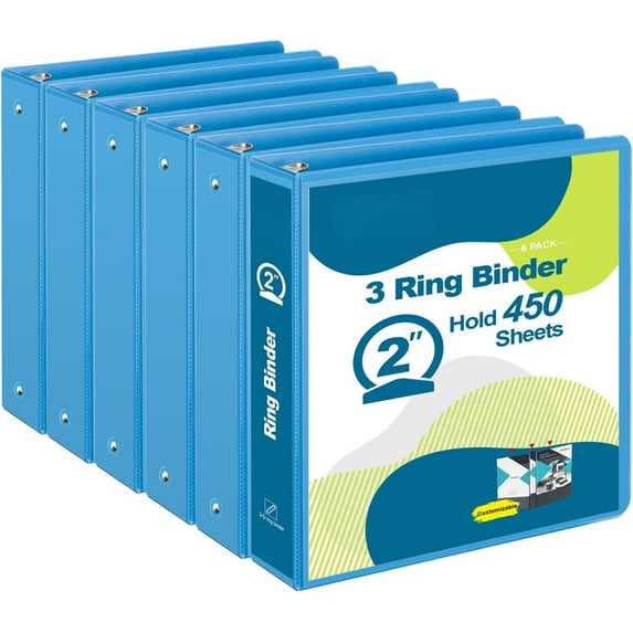 2 Inch Round Ring View Binder for Durability, Standard 3 Ring Binder ...
