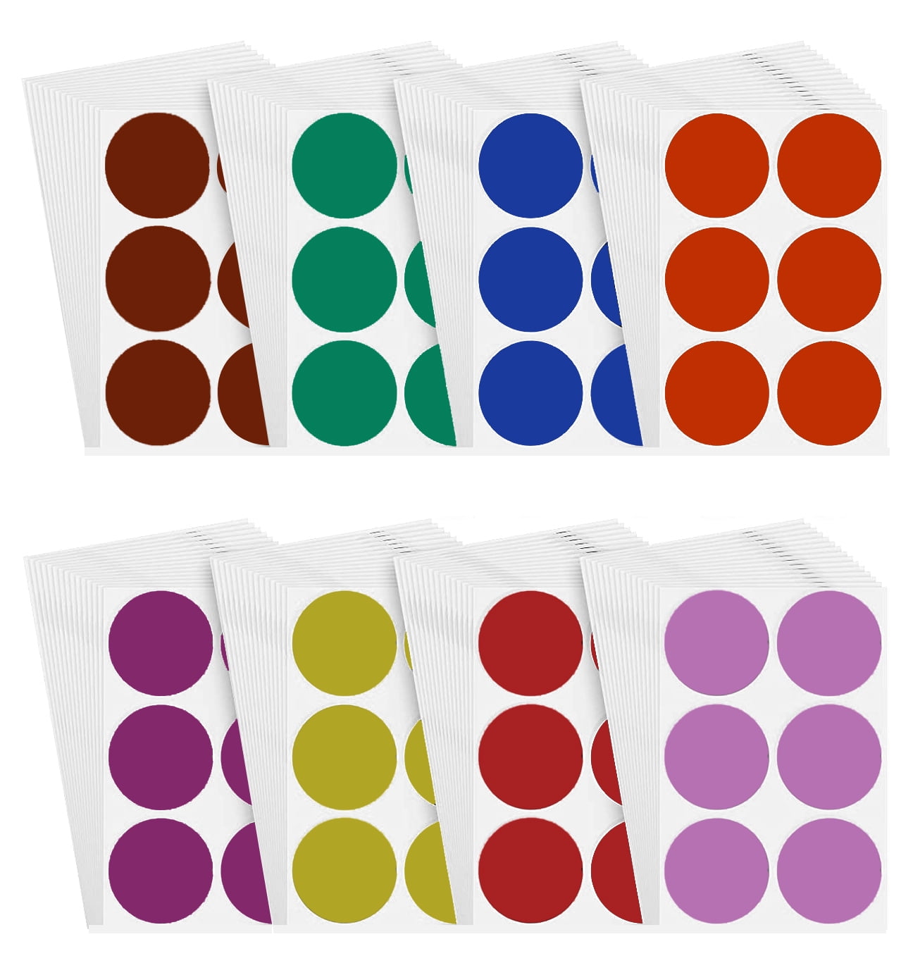 2" Inch Round Stickers, Color Coding Dot Labels, Assorted Colors, 768 ...