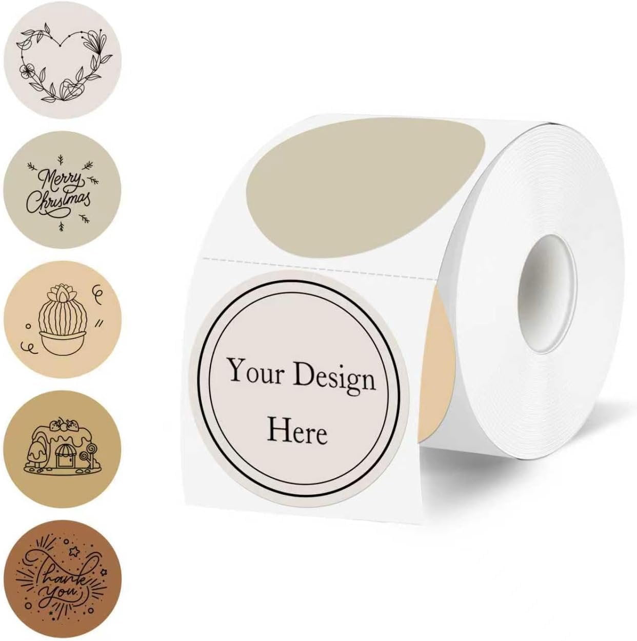 2 Inch Round Thermal Label Stickers, Circle Thermal Stickers Labels ...