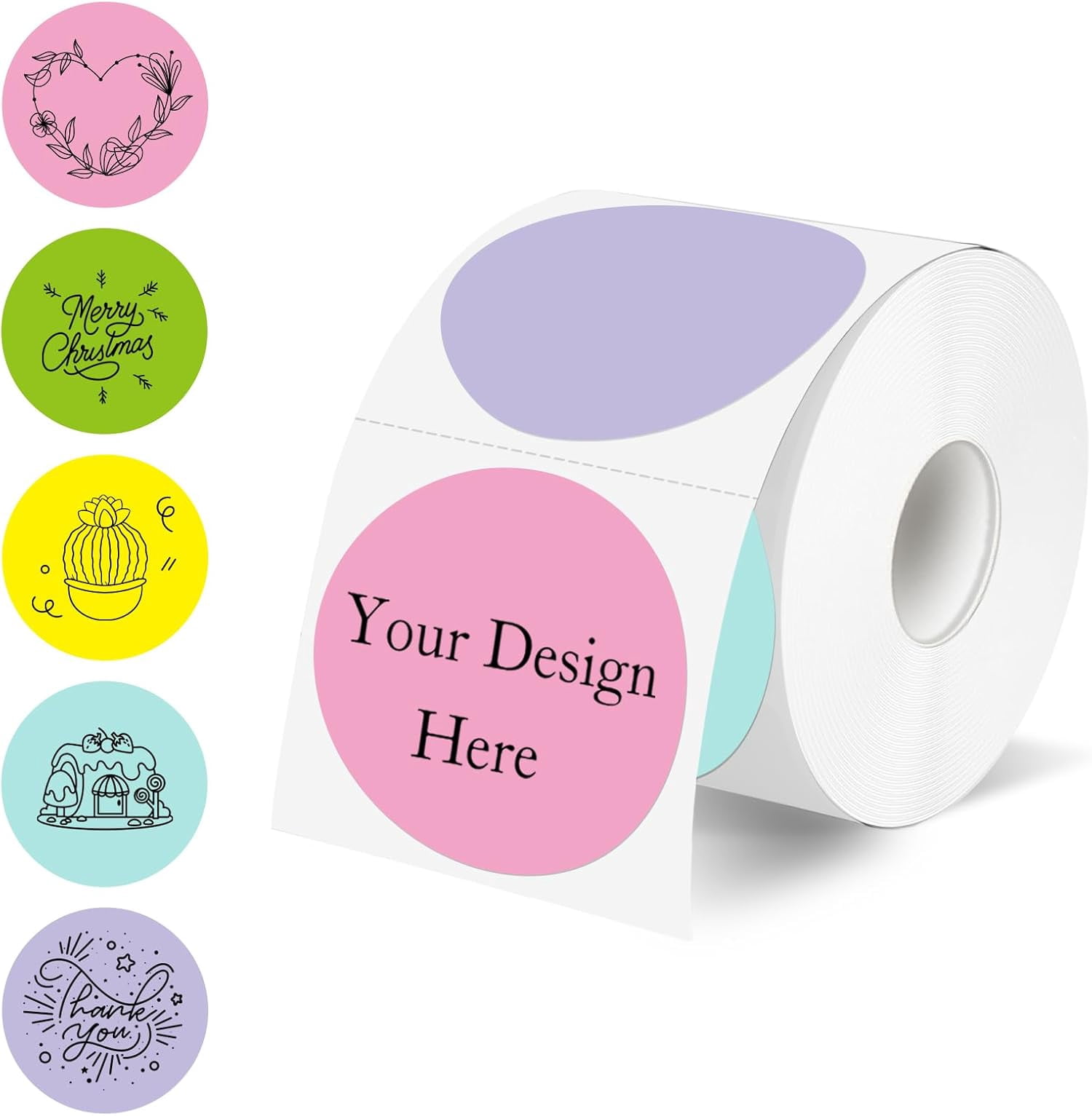 2 Inch Round Thermal Label Stickers, Circle Thermal Stickers Labels ...