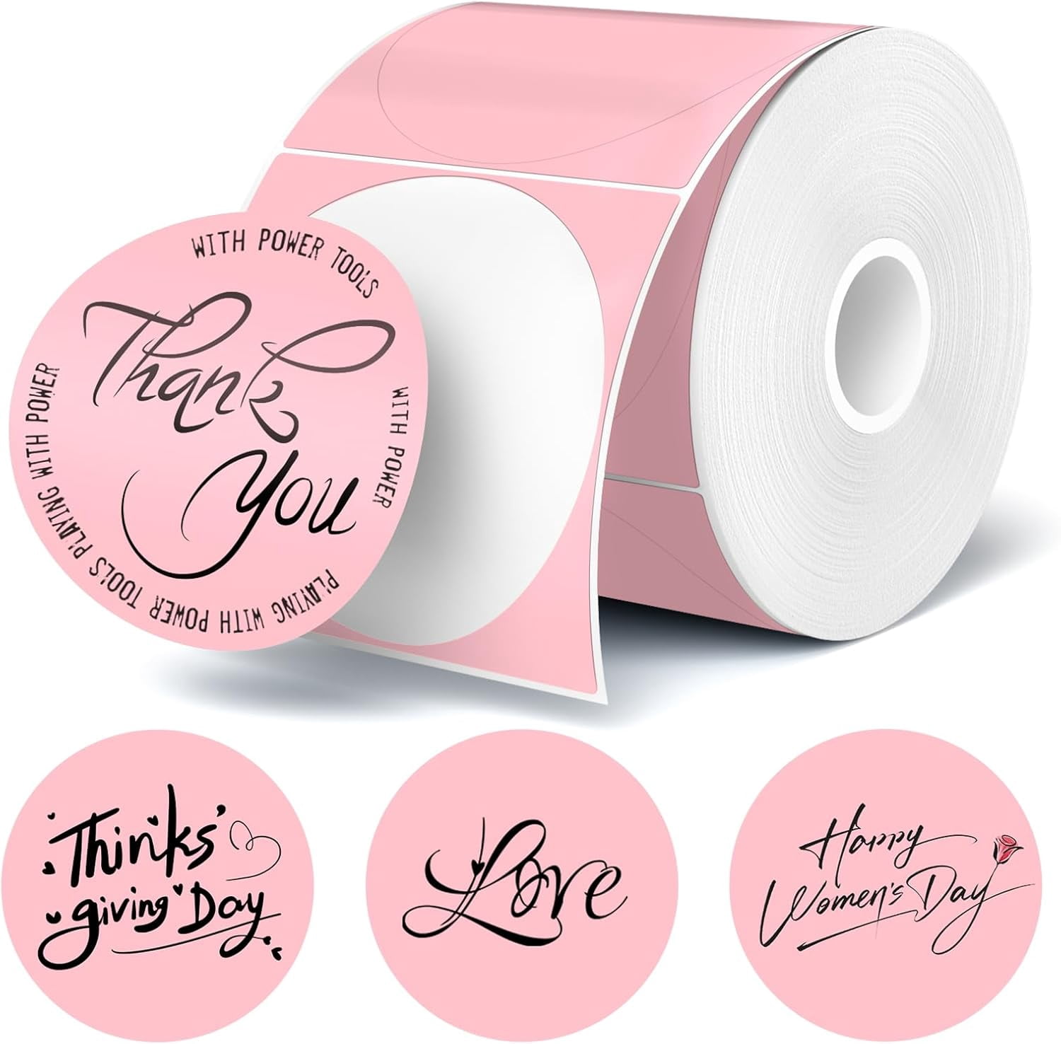 2 Inch Round Thermal Sticker Labels 400 count, Double Roll Thermal ...