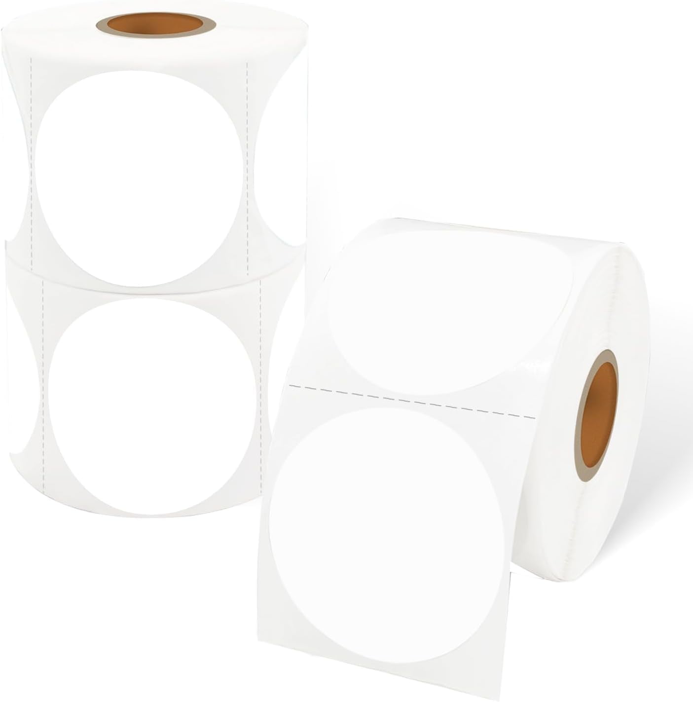 2 Inch Round Thermal Sticker Labels, White Thermal Labels Round, Self ...